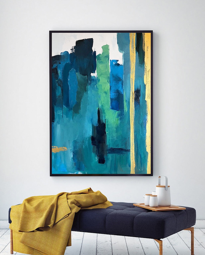 Blue Memory 5 Canvas Art Oil Painting Abstract | Etsy