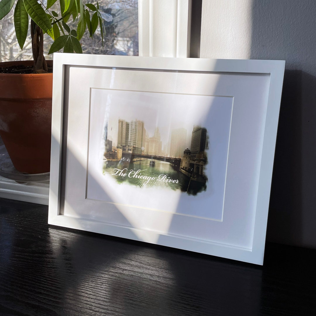 Chicago River Picture Frame | Downtown Chicago Landscape - Etsy