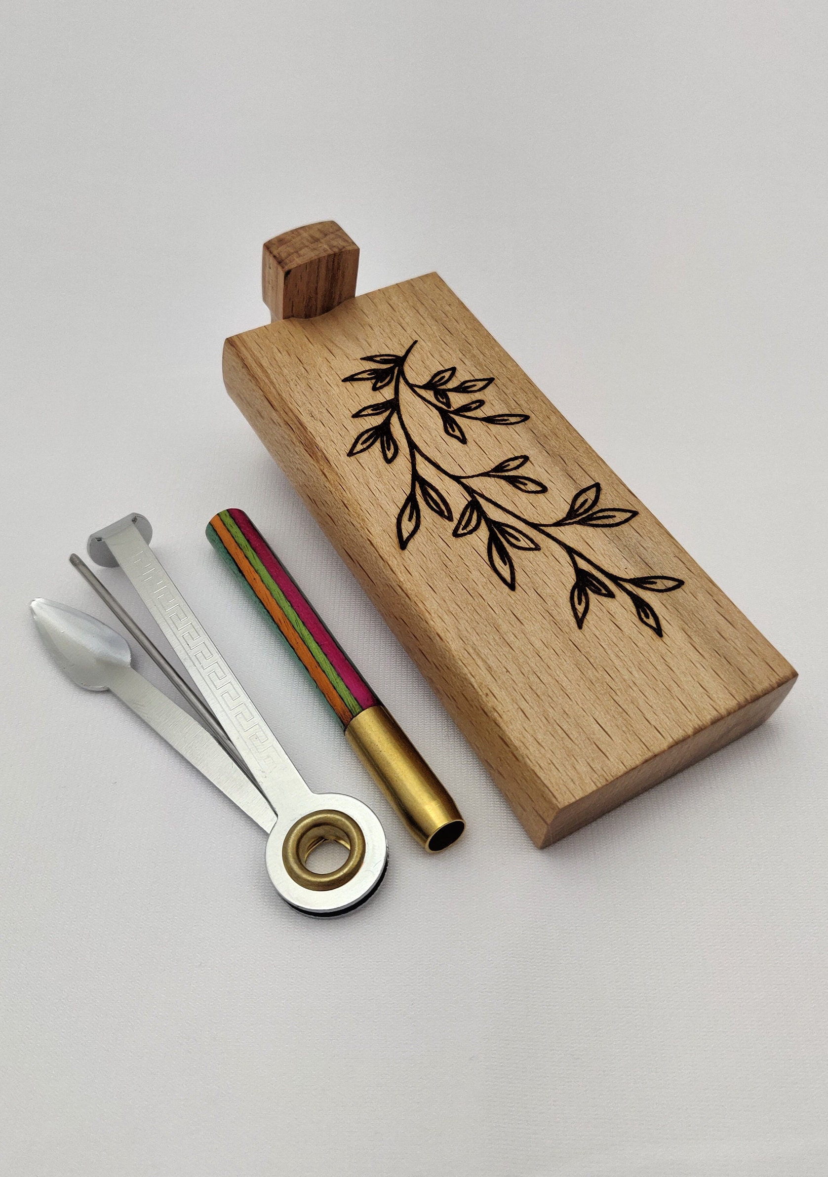 Leaf One Hitter Wooden Dugout Stash Box, Brass Bat W/ Wood Adornment ...