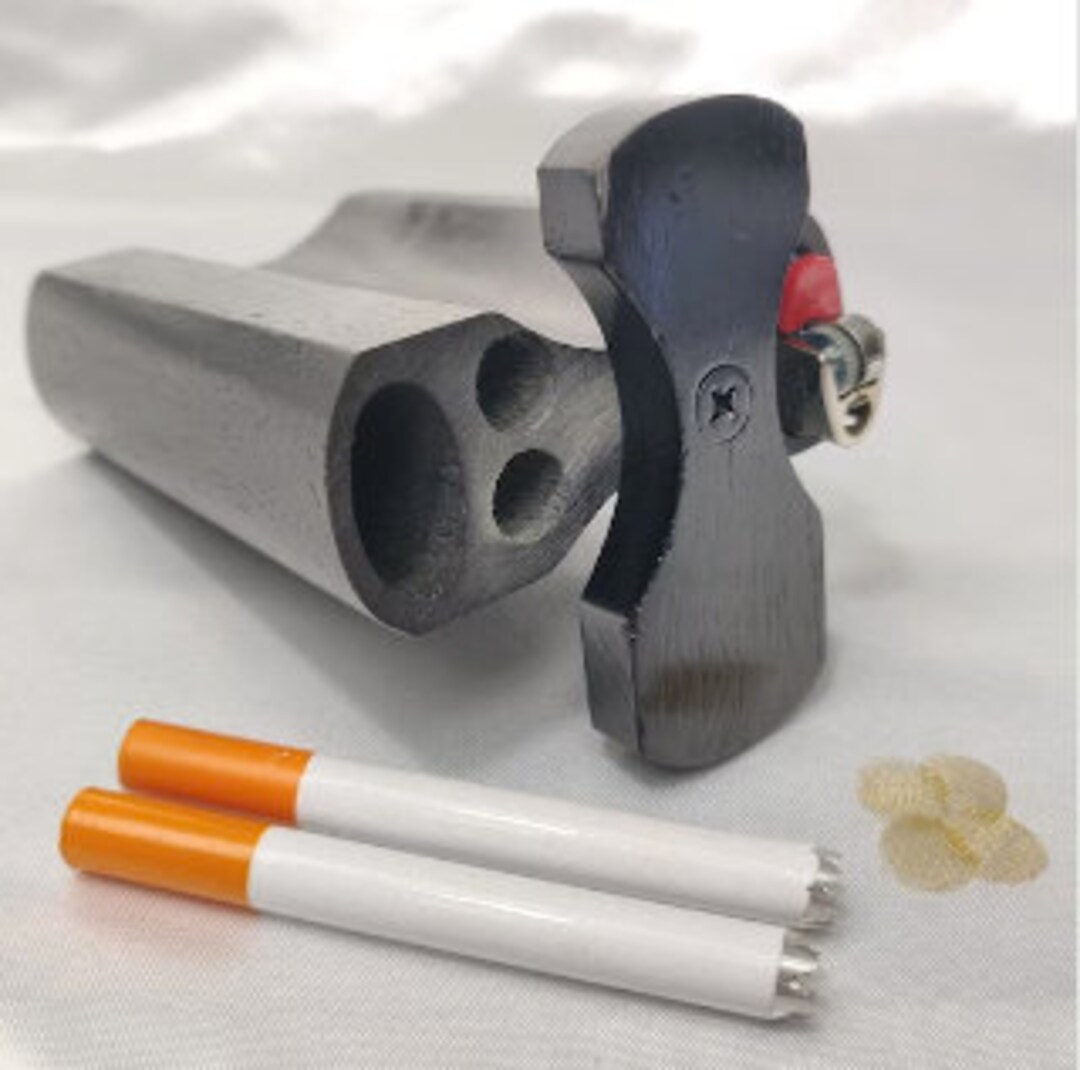 Large Black Mango Wood Dugout Smoking Box, + 2 Grinder One Hitter Bats ...