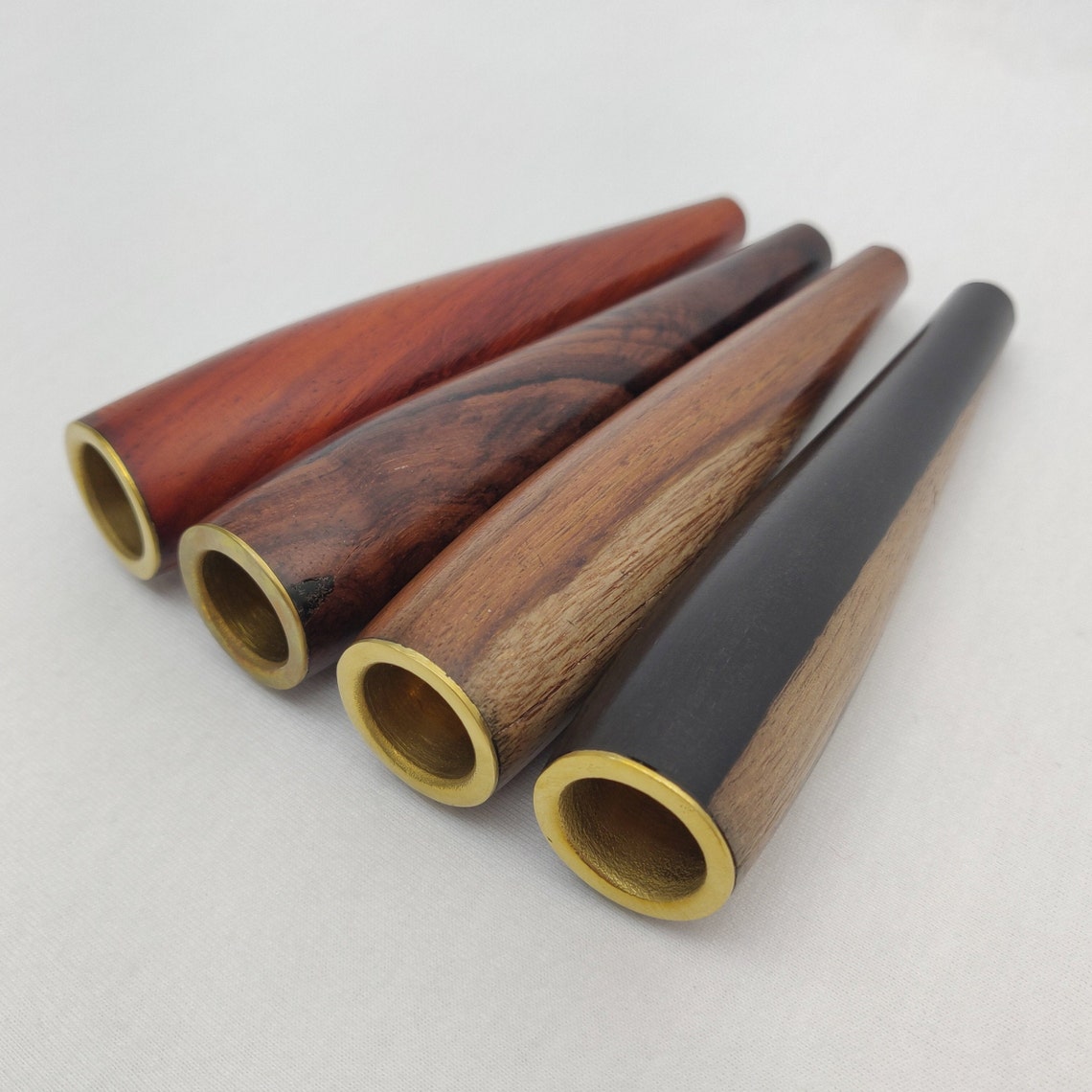 4 Pack Handmade Wooden Chillums Hardwood Brass Bowl for - Etsy