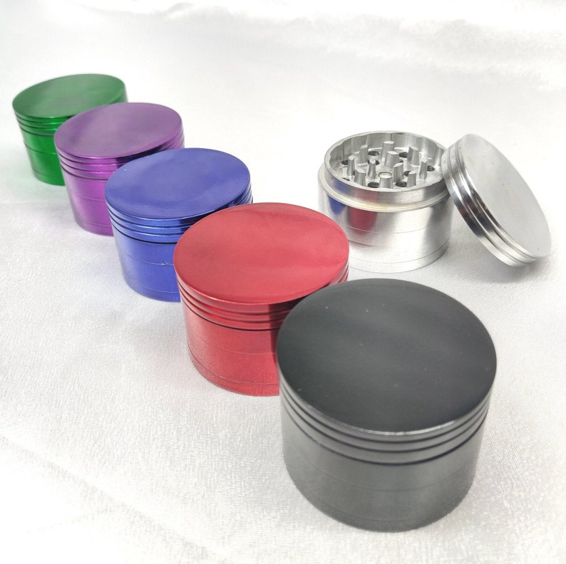 6 Bowl Red Smoking Pipe Set With Metal Grinder Dust Catcher - Etsy