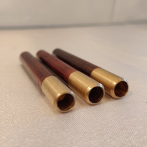Rosewood & Brass One Hitters, Hand Made Pipe, 3" Brass One Hitter Pipes ...