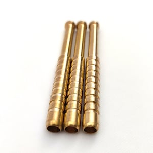 3" Brass Ribbed One Hitter - Smoking Pipe, Portable Pipe for Dugout Box ...