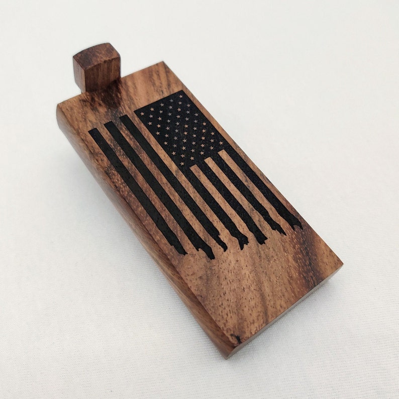 USA Flag Cannonball Wood One Hitter Dugout Stash Box Brass - Etsy
