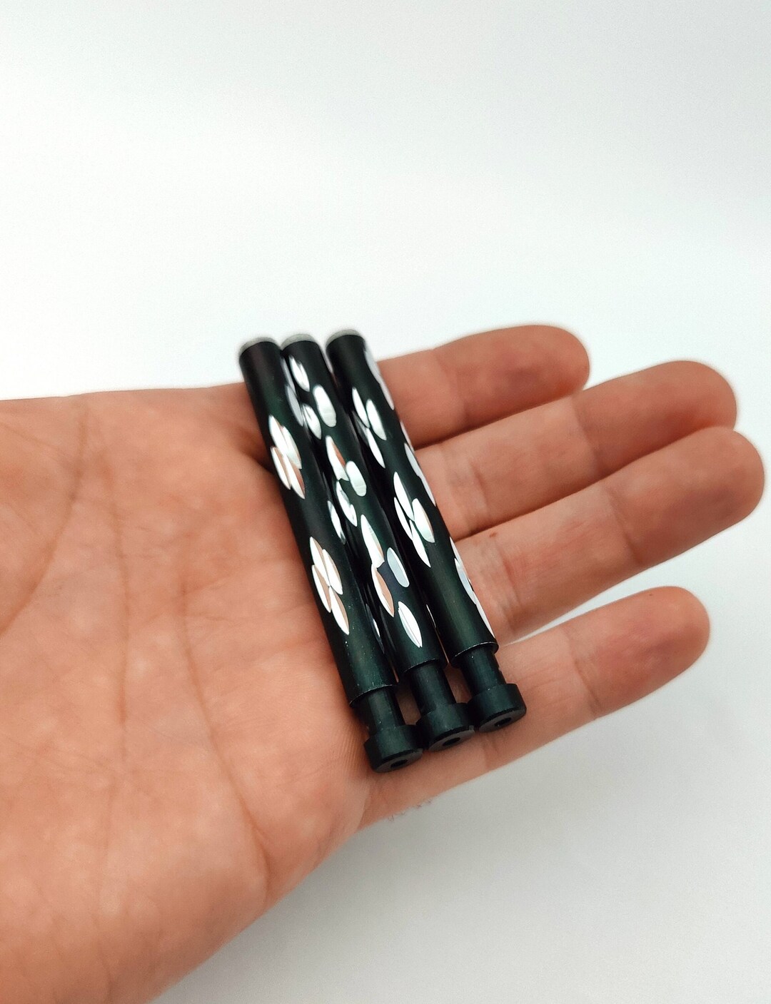 3PK Push to Clean Black and Silver One Hitter Pipes - Self Clean One ...