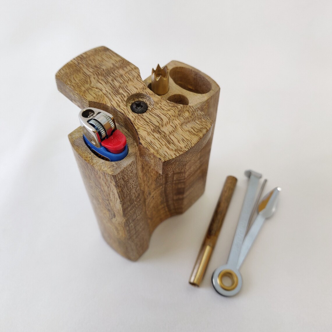 Large Mango Dugout Stash Box 4in W/ 2 Brass One Hitter Bats - Etsy