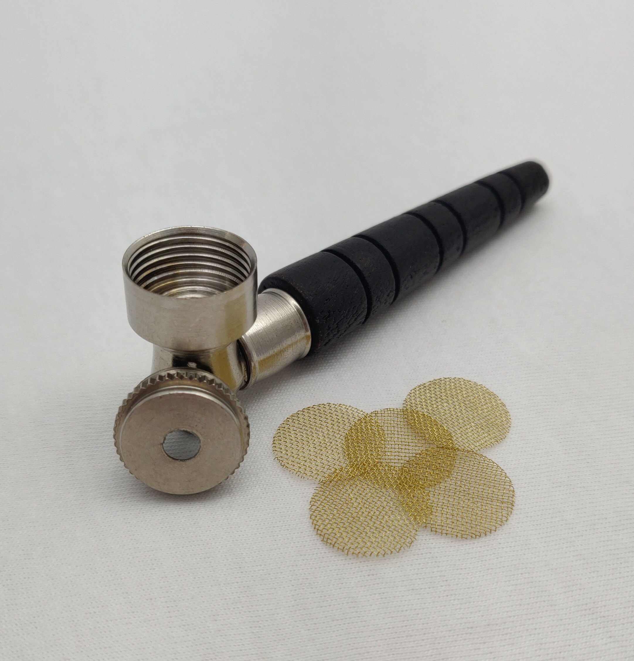 Ebony Wood and Metal Chamber Screw on Lid Smoking Pipe for - Etsy