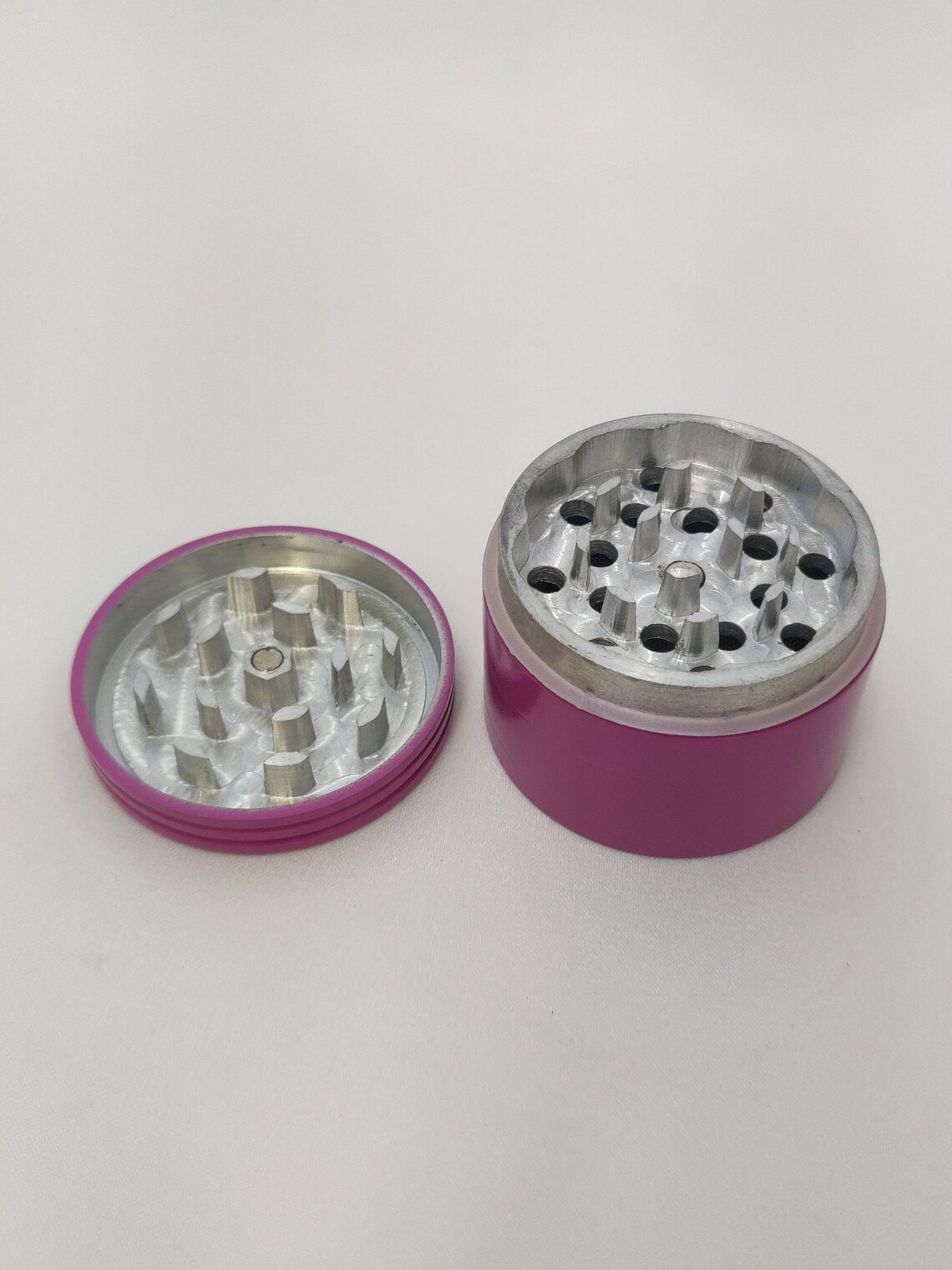 Purple Herb Grinder With Catcher 2 Metal Grinder for - Etsy