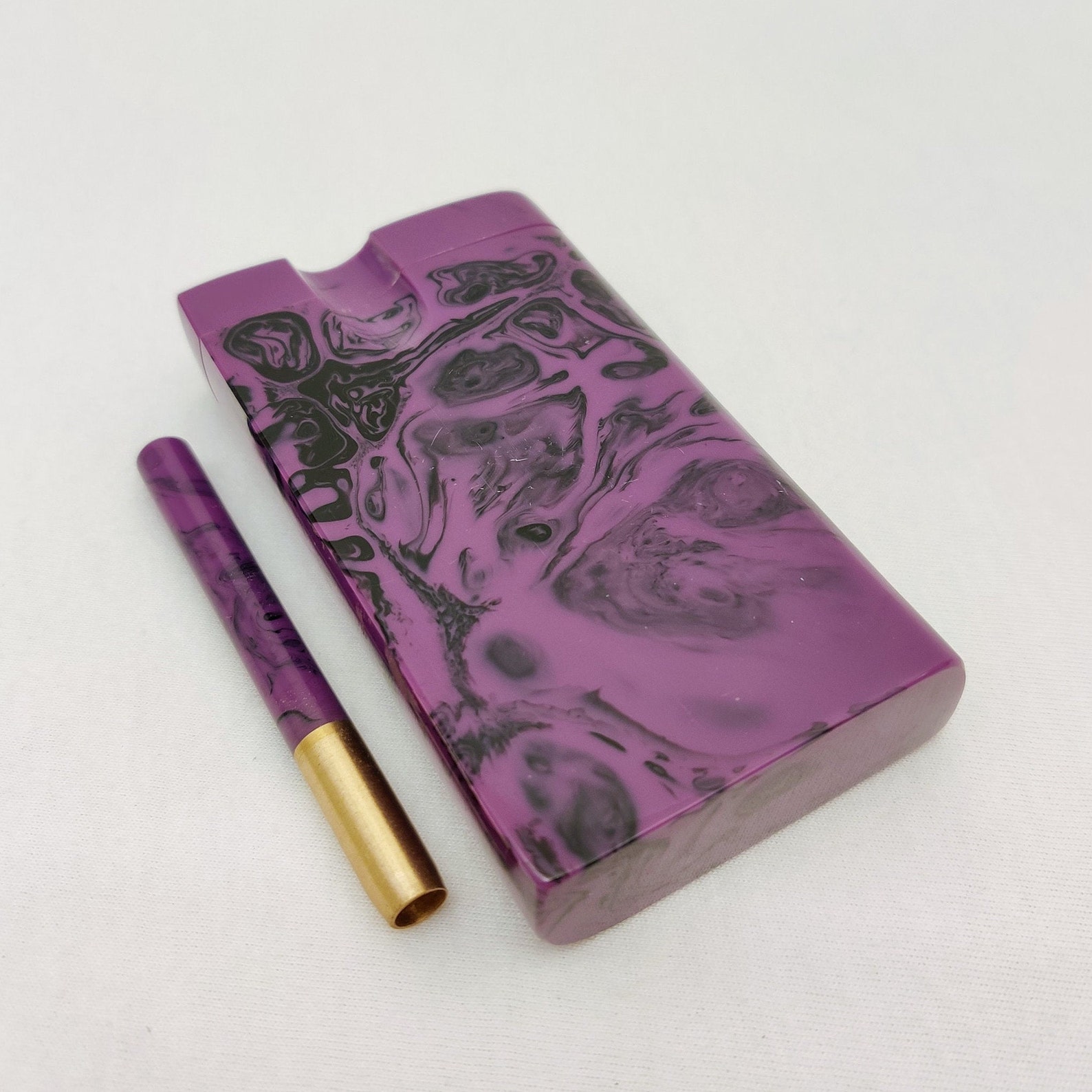 Acrylic Purple One Hitter Dugout Stash Box, Magnetic Closing Lid ...