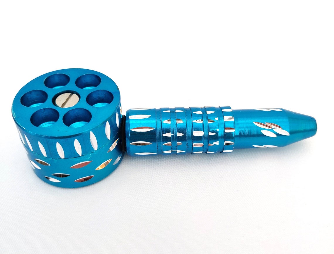 Light Blue Revolver Multi Bowl Smoking Pipe Spin Top Metal - Etsy
