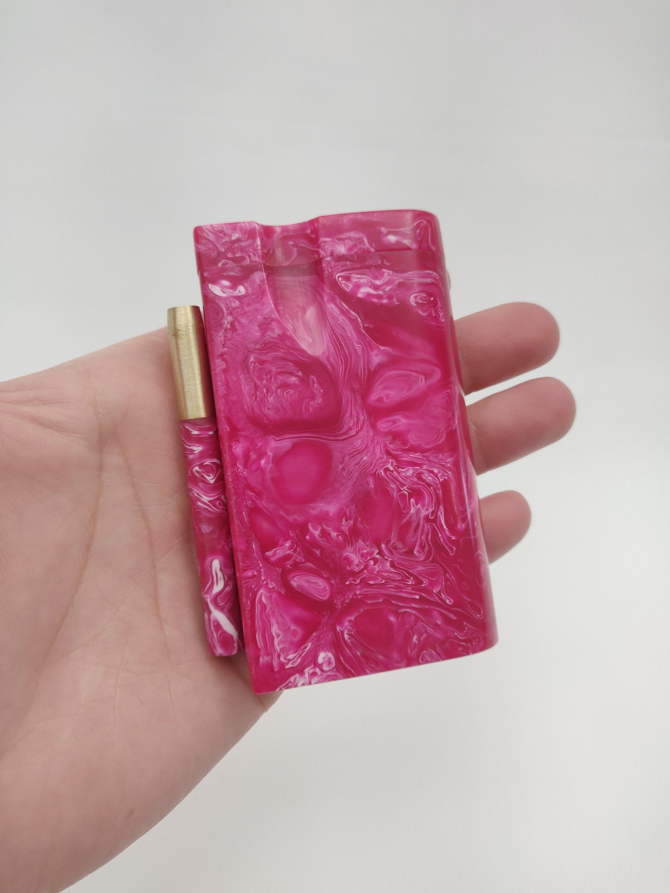 Acrylic Pink One Hitter Dugout Stash Box, Magnetic Lid, Acrylic Bat ...