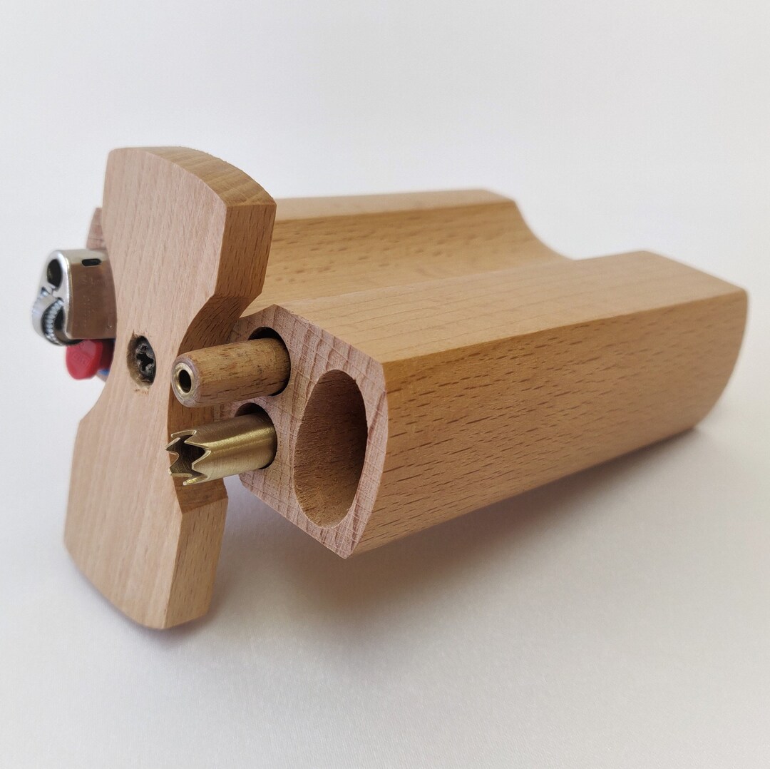 LRG Beech Dugout Stash Box W/ 2 One Hitter Bats Made With Brass and ...