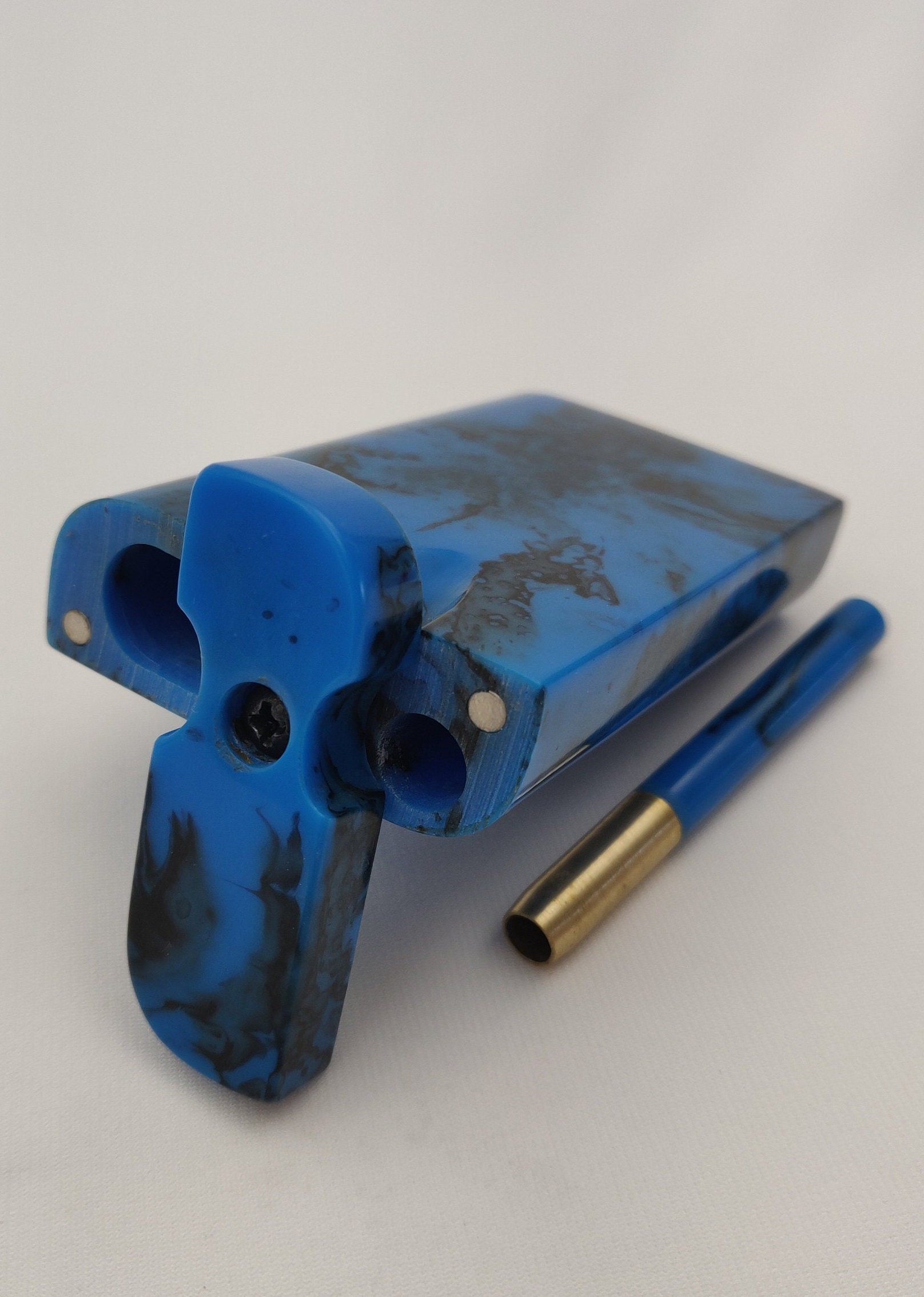 Acrylic Blue One Hitter Dugout Stash Box Magnetic Lid | Etsy