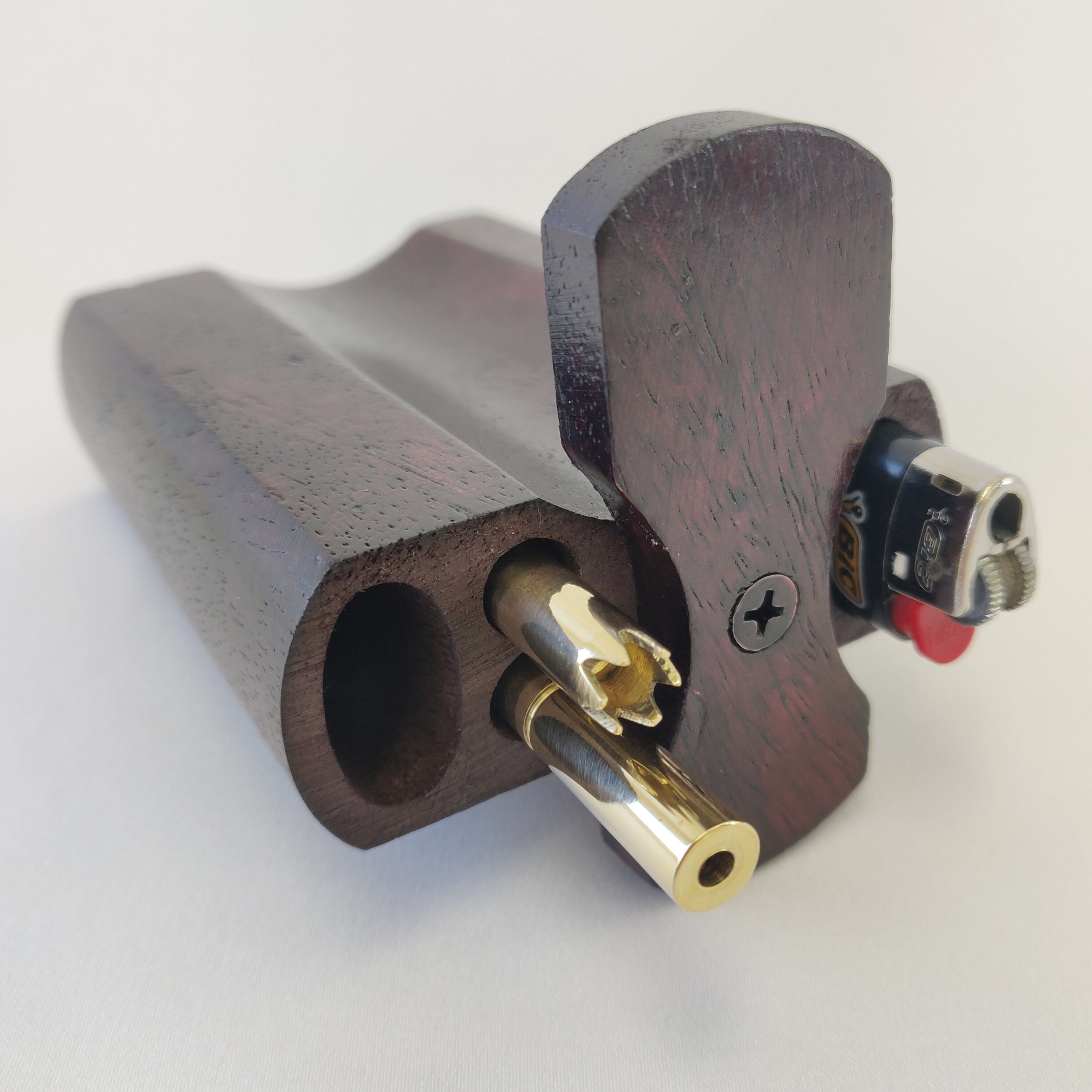 Brass One Hitter Dugout Set 2 Brass Smoking Pipes Dugout W/ - Etsy