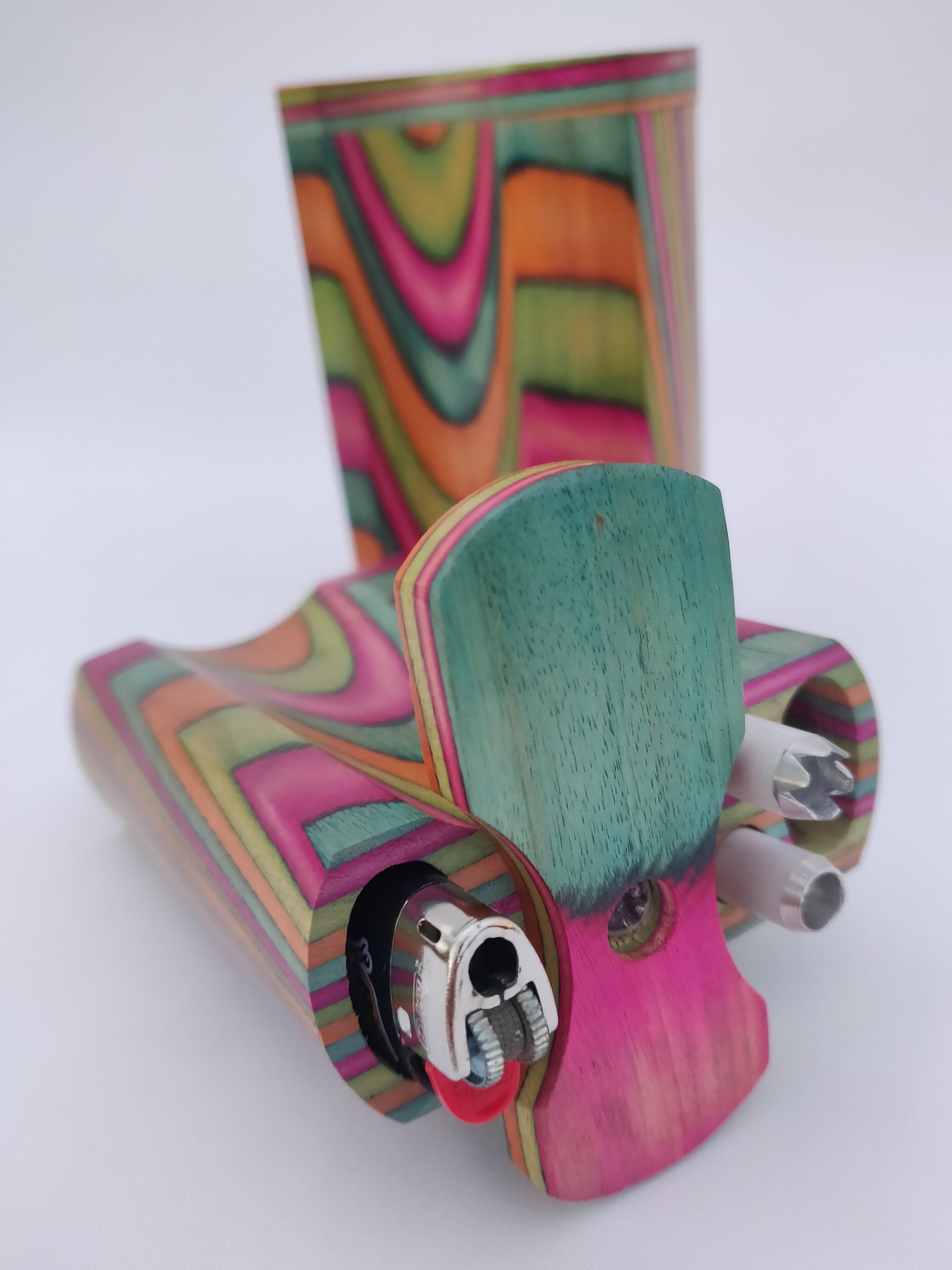 LRG Rainbow Wood Dugout Stash Box 2 One Hitter Bats Slot for - Etsy