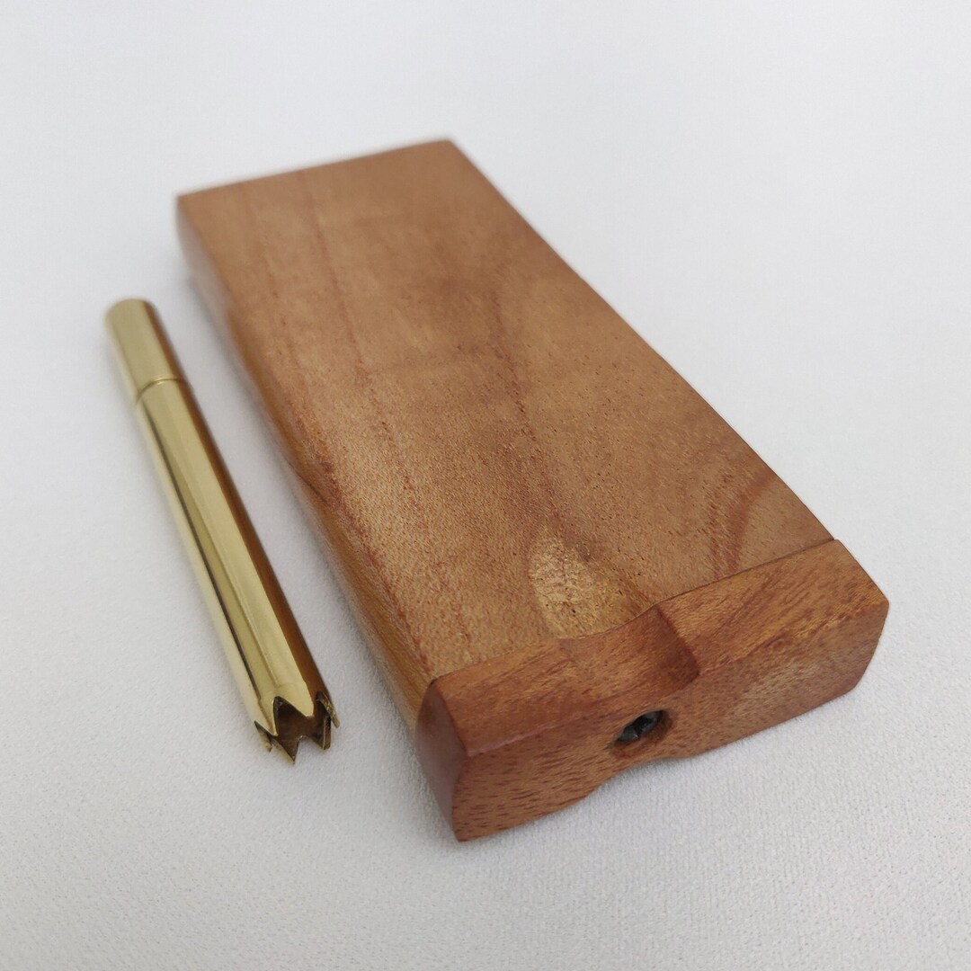 4" Rose Gold Teak Dugout, Wooden Stash Box With Your Choice of Brass ...