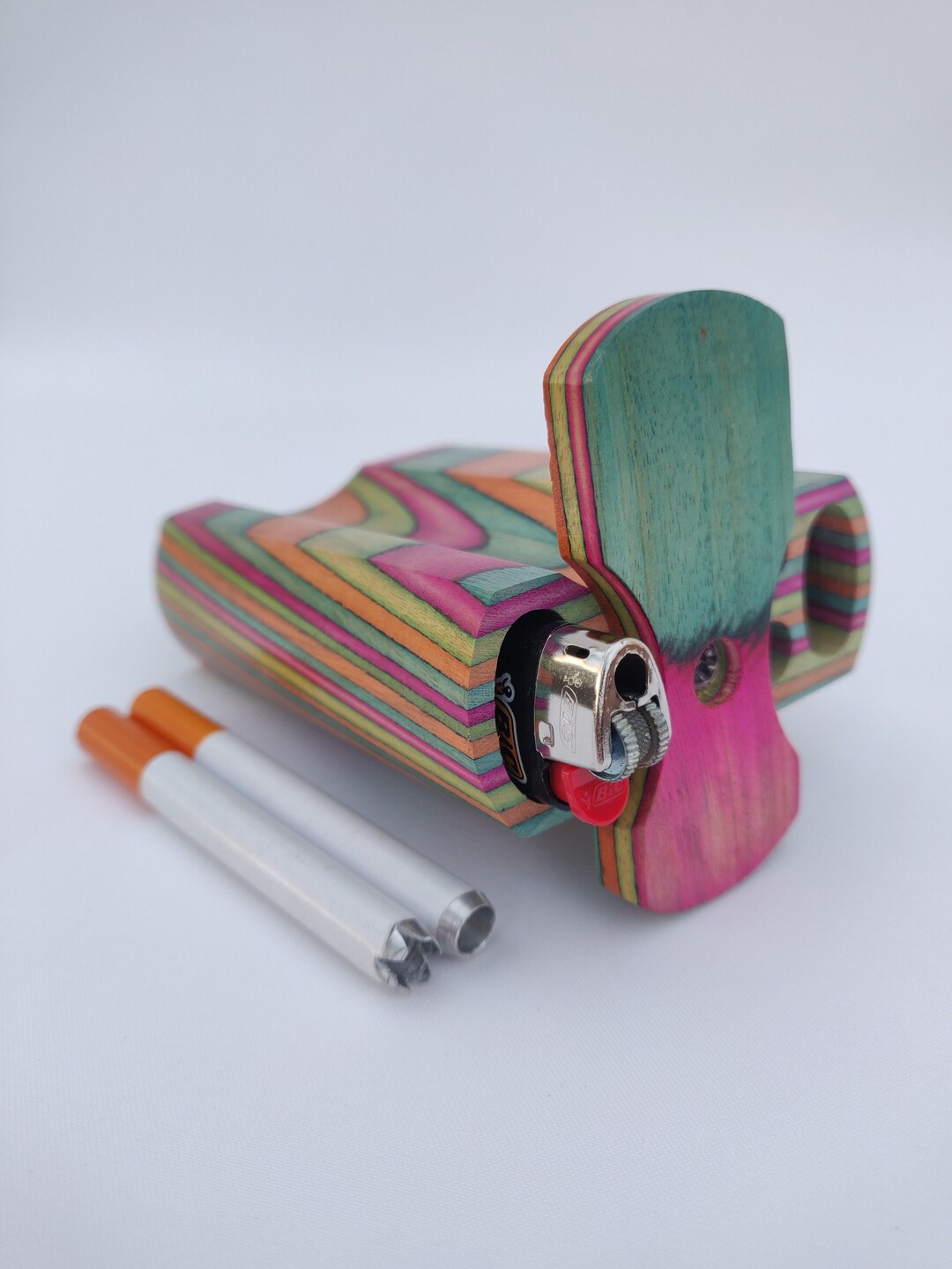 LRG Rainbow Wood Dugout Stash Box, 2 One Hitter Bats, Slot for Mini ...