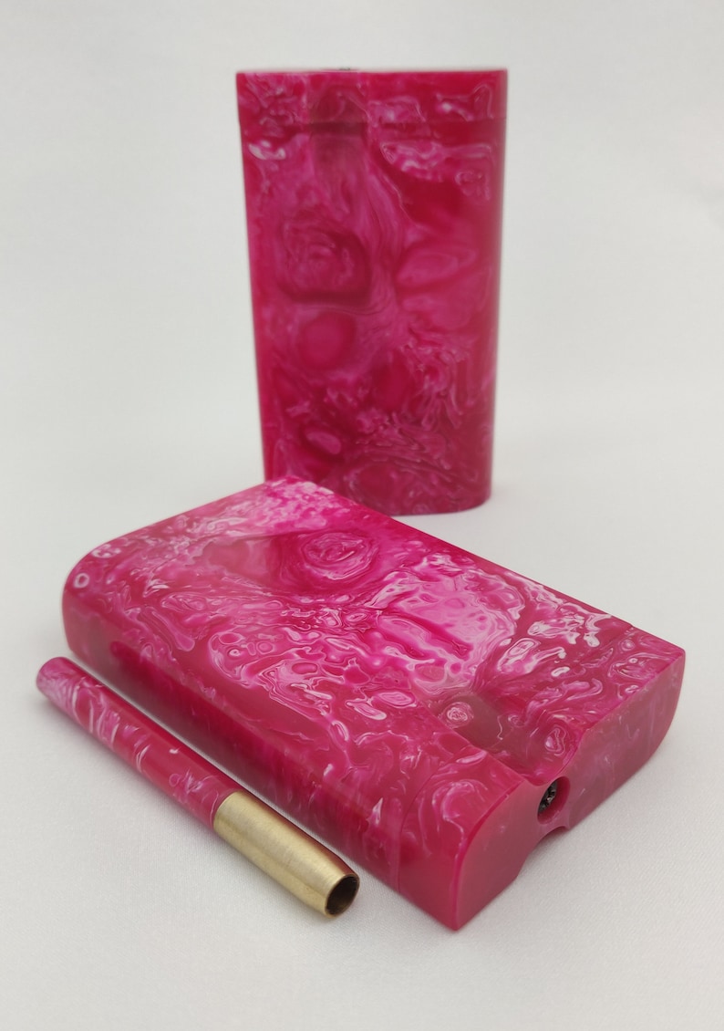 Acrylic Pink One Hitter Dugout Stash Box, Magnetic Lid, Acrylic Bat ...