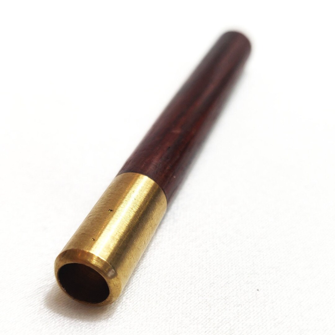 3" Brass One Hitter W/ Rosewood Adornment +4 Mini Brass Screens / Pipe ...