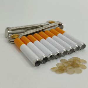 8 Pk Grinder Tip Dugout One Hit Bats +cleaning Tool +16 Pipe Screens ...