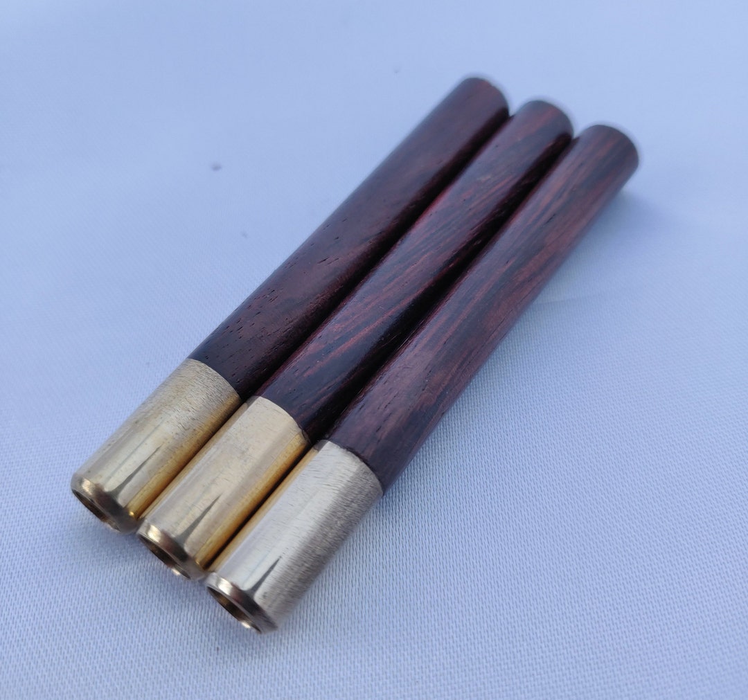Rosewood & Brass One Hitters, Hand Made Pipe, 3" Brass One Hitter Pipes ...