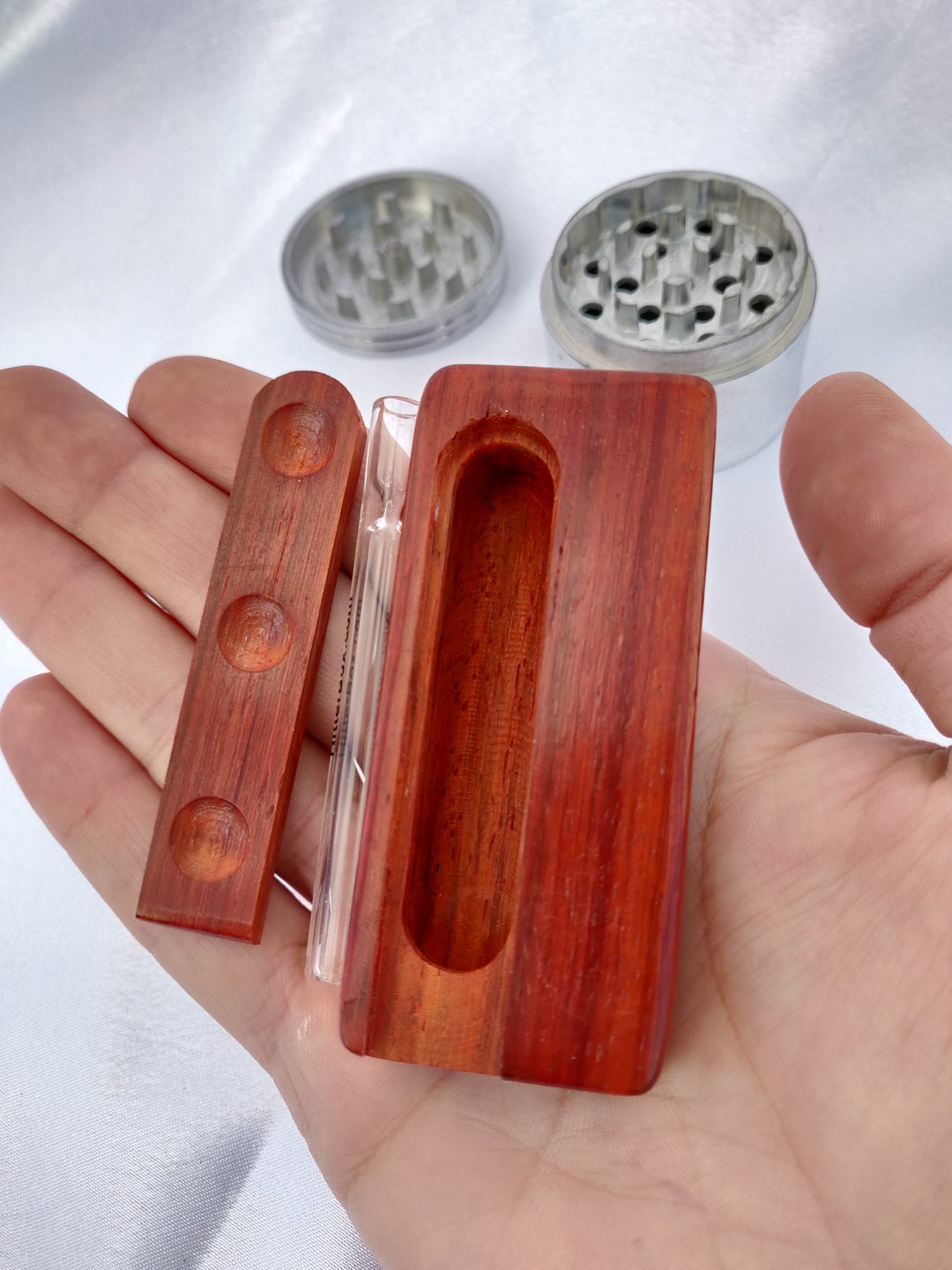 One Hitter Box Set W/ 2" Metal Grinder - 3 Inch Glass One Hitter ...