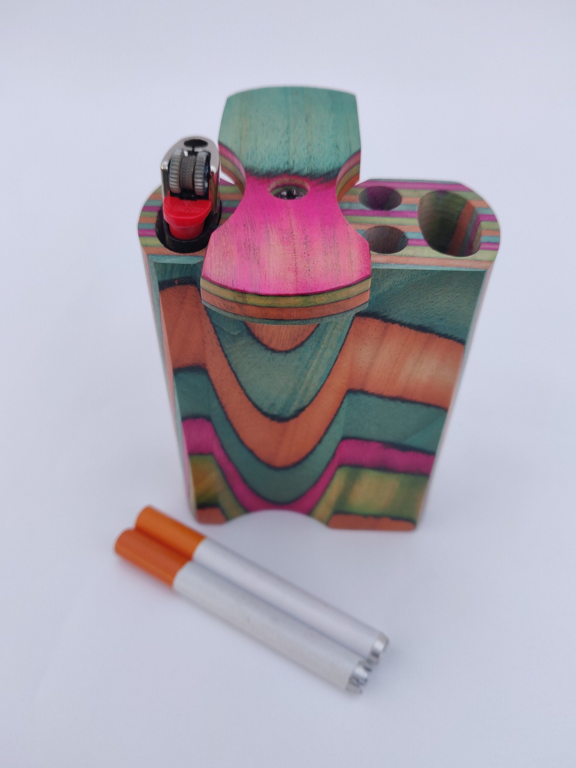 LRG Rainbow Wood Dugout Stash Box 2 One Hitter Bats Slot for - Etsy