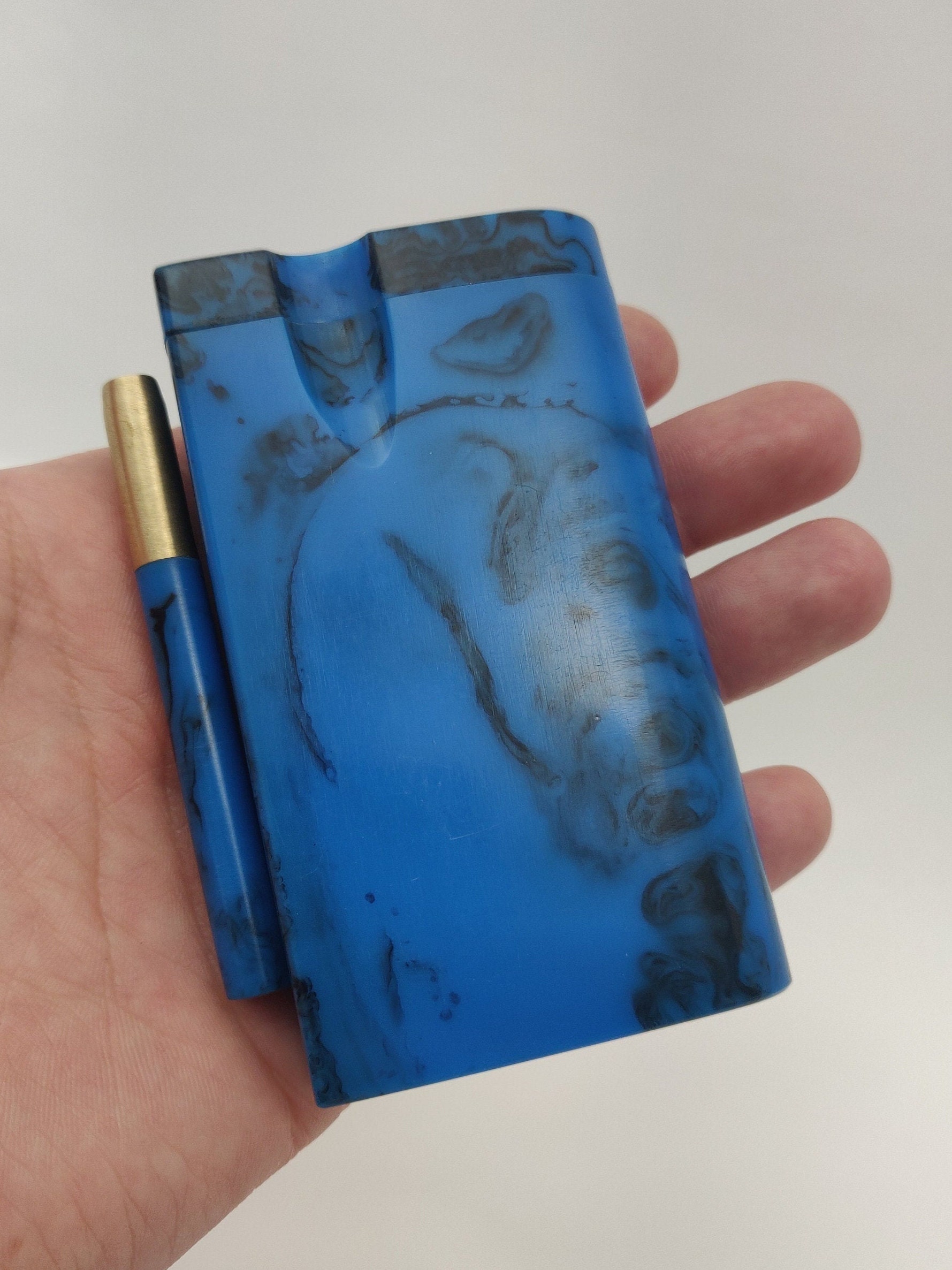 Acrylic Blue One Hitter Dugout Stash Box, Magnetic Lid, Acrylic Bat ...
