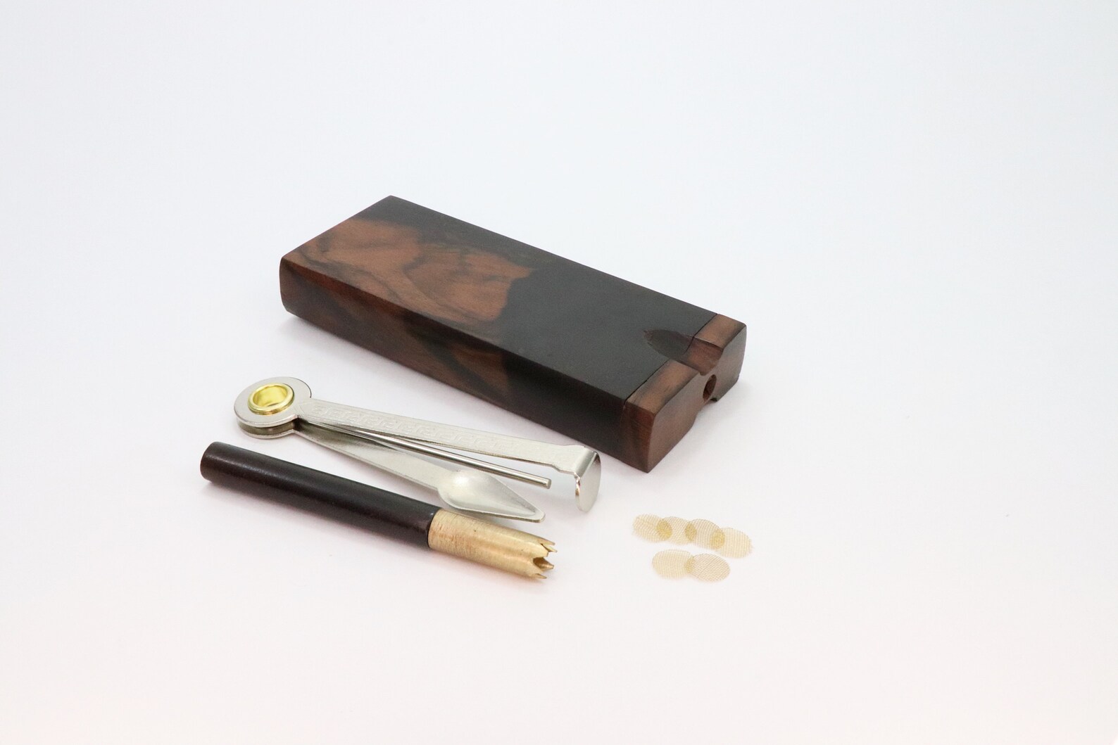 Ebony and Brass One Hitter Dugout Set Brass Hitter Pipe With - Etsy