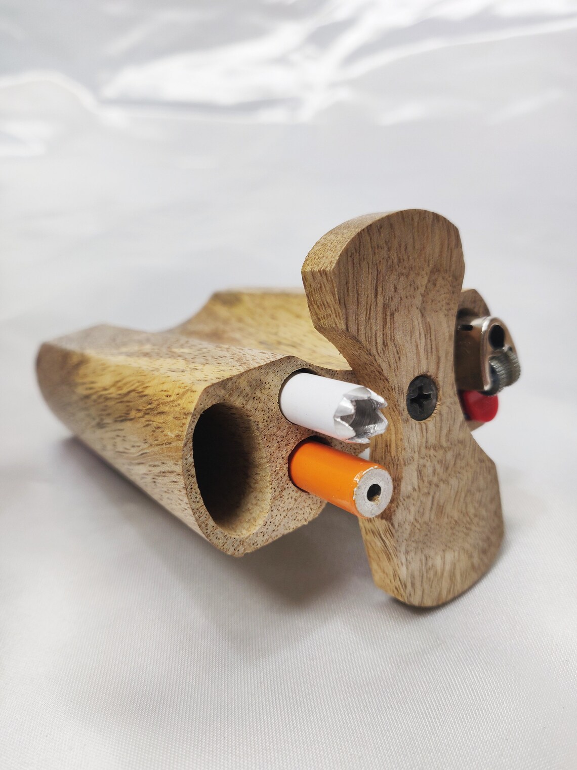 Mango Wood Dugout Smoke Box, 2 One Hitter Bats, Slot for Mini Lighter ...