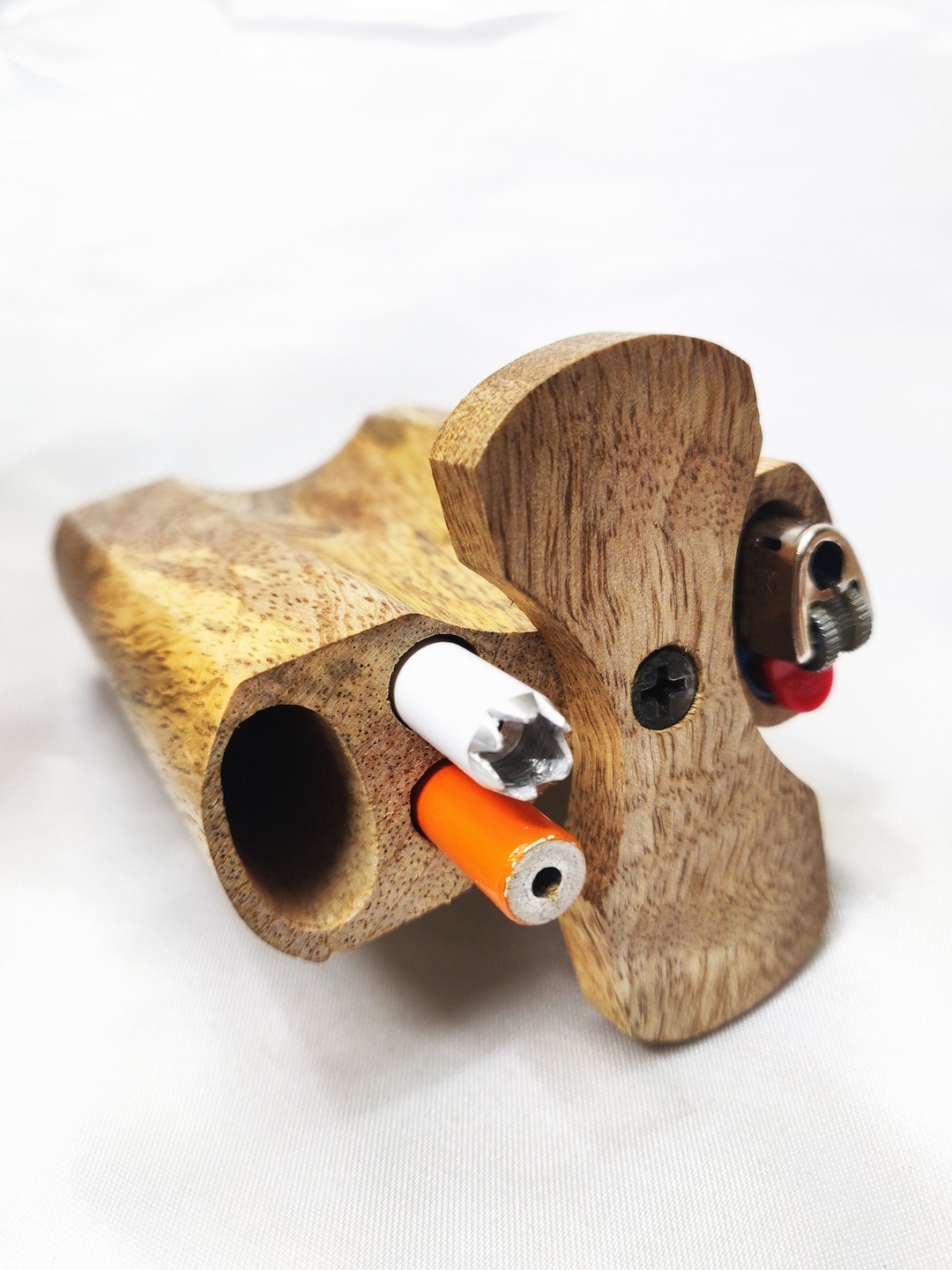 Mango Wood Dugout Smoke Box, 2 One Hitter Bats, Slot for Mini Lighter ...