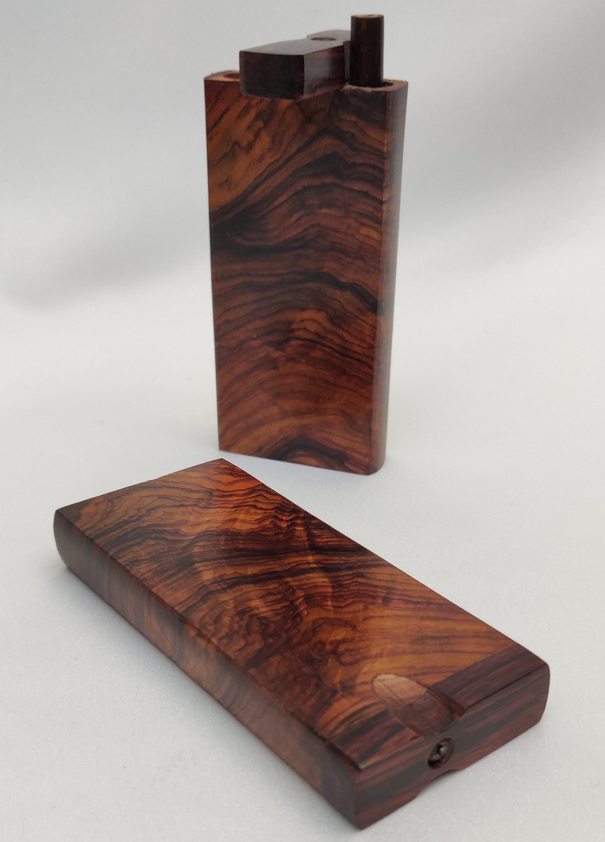 Rosewood 4" Dugout Stash Box, 3" Brass One Hitter Bats W/ Rosewood ...