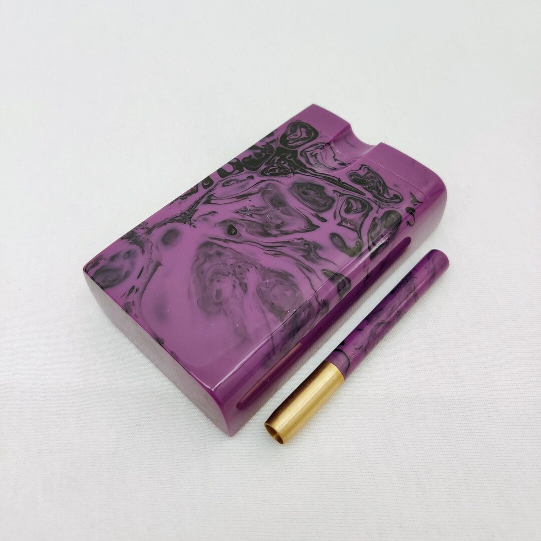 Acrylic Purple One Hitter Dugout Stash Box, Magnetic Closing Lid ...