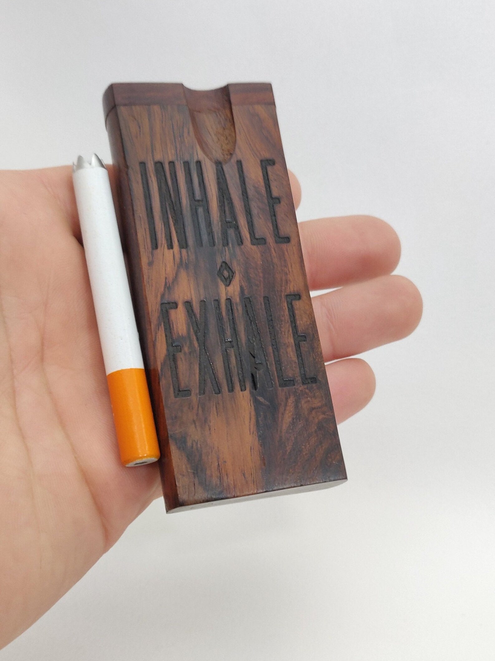 One Hitter Dugout Stash Box Rosewood Inhale Exhale 4 - Etsy