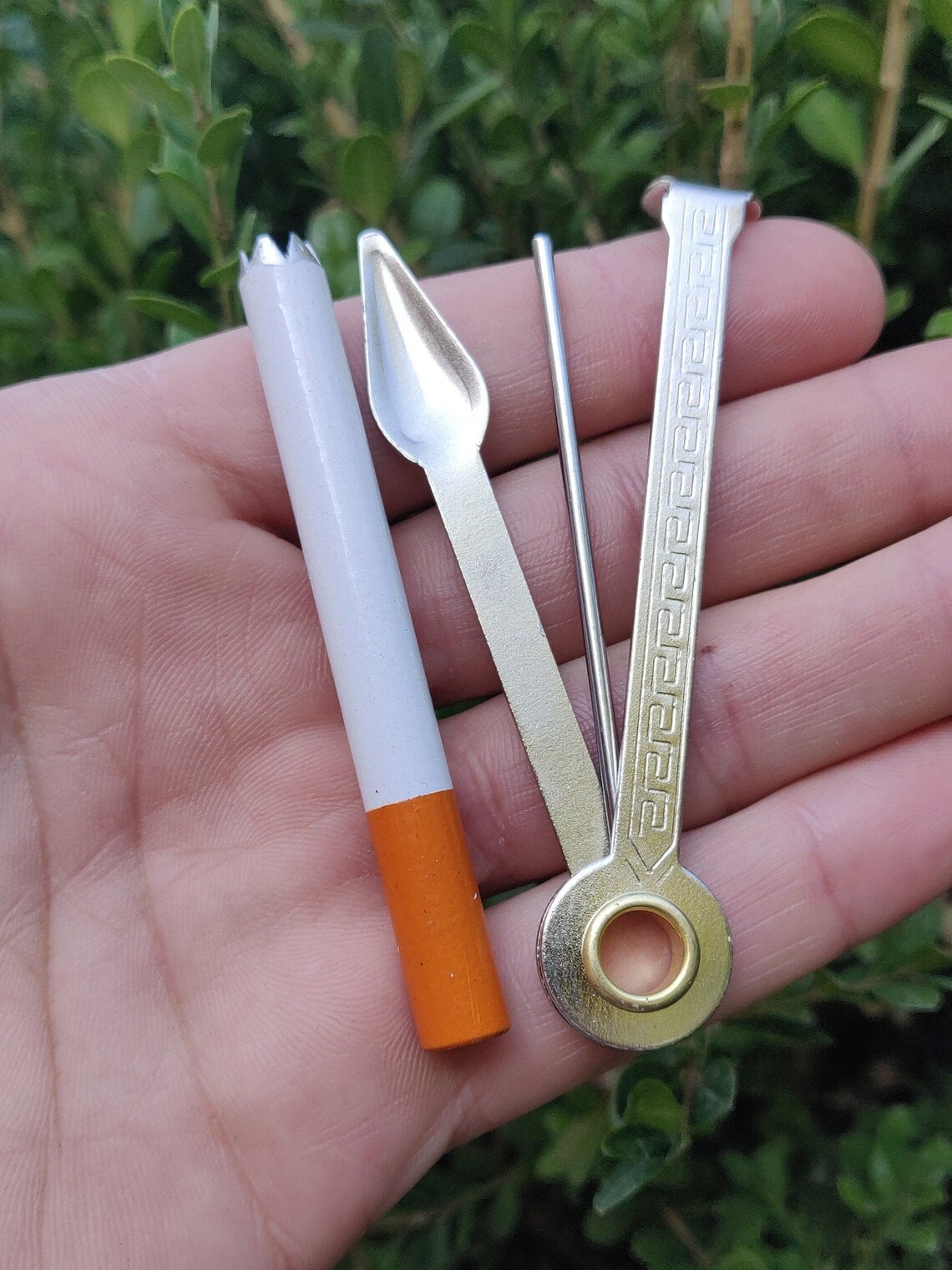 Grinder Tip Metal One Hitter Spiked Cigarette Pipe for | Etsy