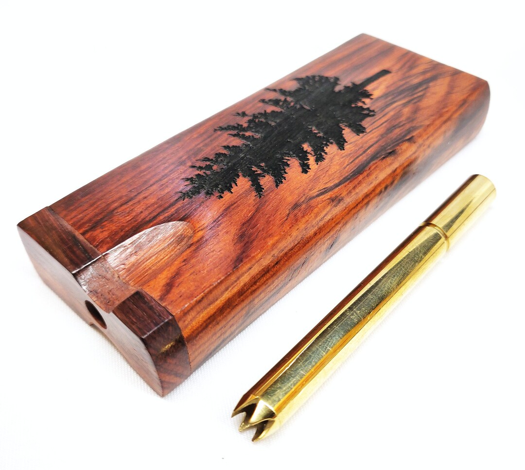 Rosewood Dugout W/ Brass One Hitter Grinder Tip Bat Smoking Pipe, Tree ...
