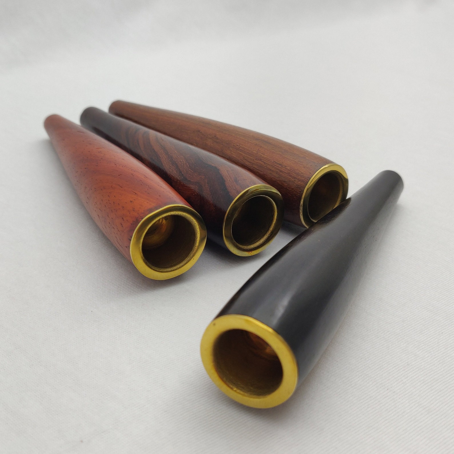 4 Pack Handmade Wooden Chillums Hardwood Brass Bowl for - Etsy