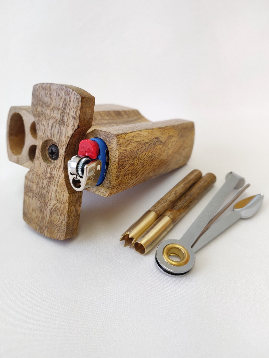 Large Mango Dugout Stash Box (4in) W/ 2 Brass One Hitter Bats W/ Mango ...