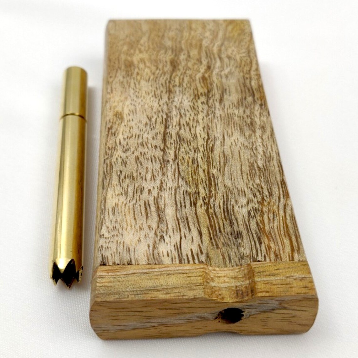 4" Mango Wood Dugout Tobacco Stash Box + (up to 3) One Hitter Pipes / 3 ...