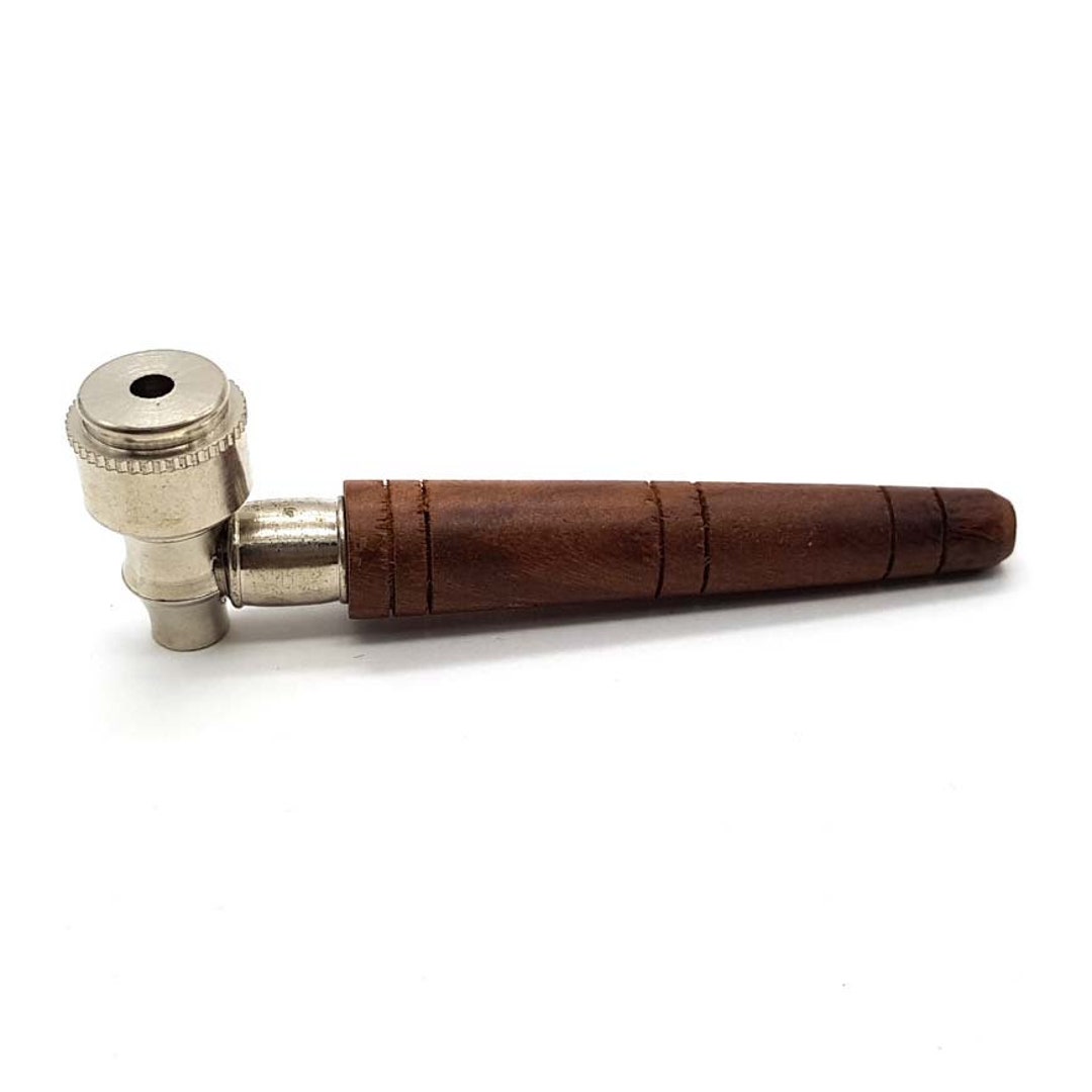 Rosewood and Metal Chamber Smoking Pipe for Tobacco Herb, High Quality ...