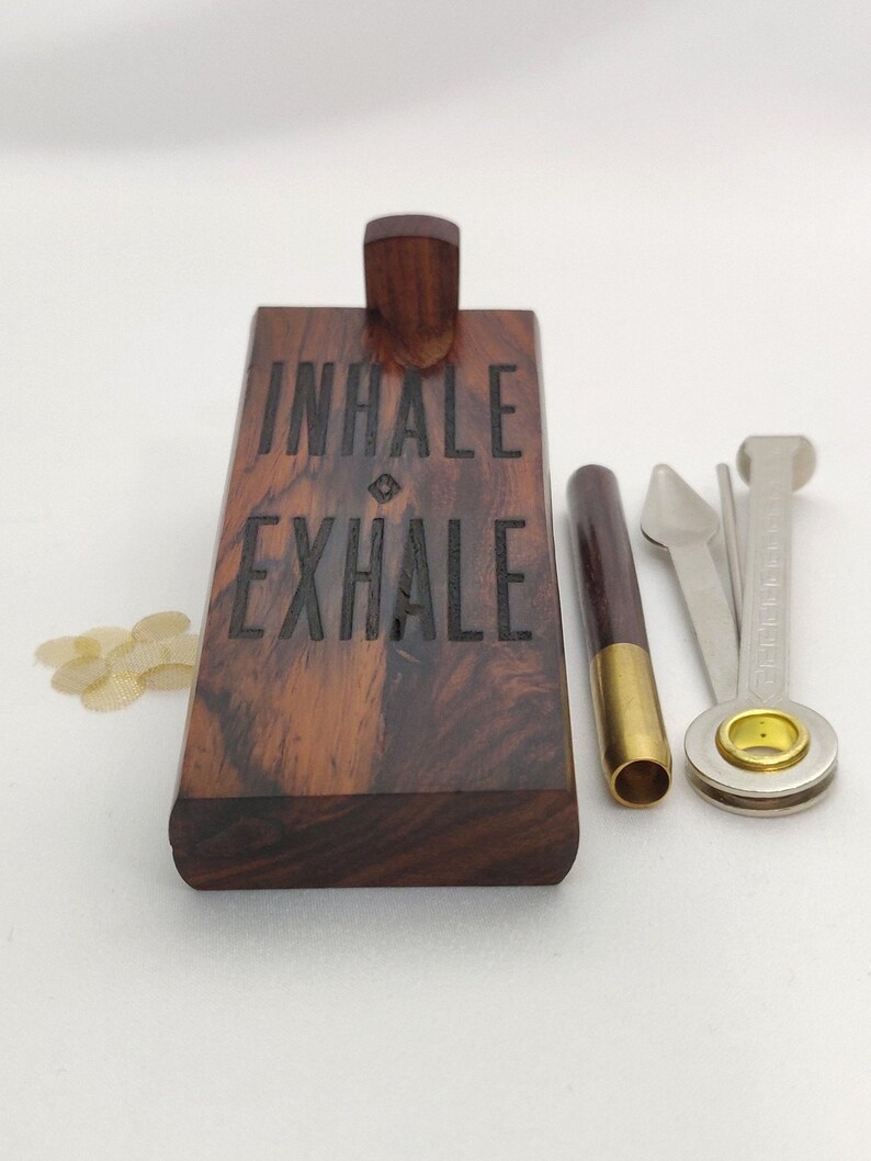 One Hitter Dugout Stash Box Rosewood Inhale Exhale 4 | Etsy