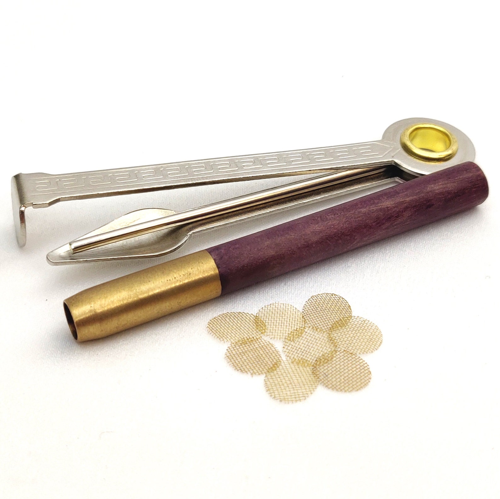 3 Inch PurpleHeart and Brass One Hitter Bat 8 Mini Pipe | Etsy