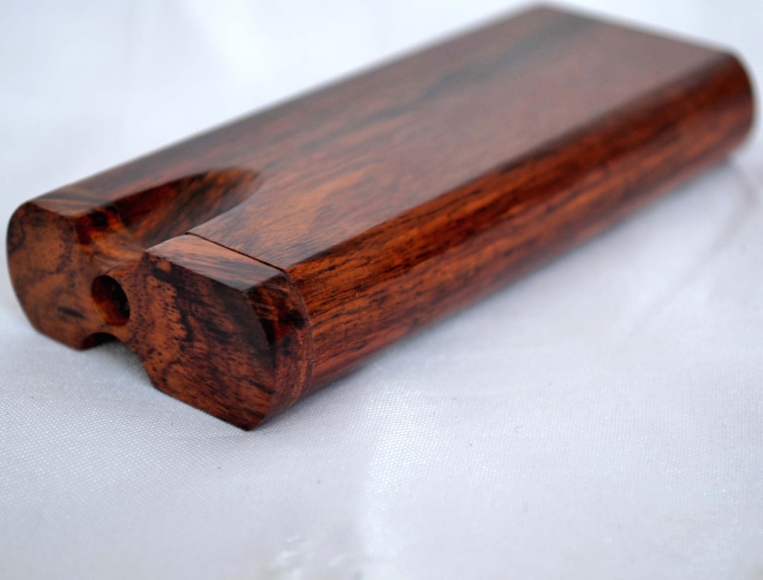 Rosewood Dugout Stash Box With Metal One Hitters & Brass Screens - Etsy