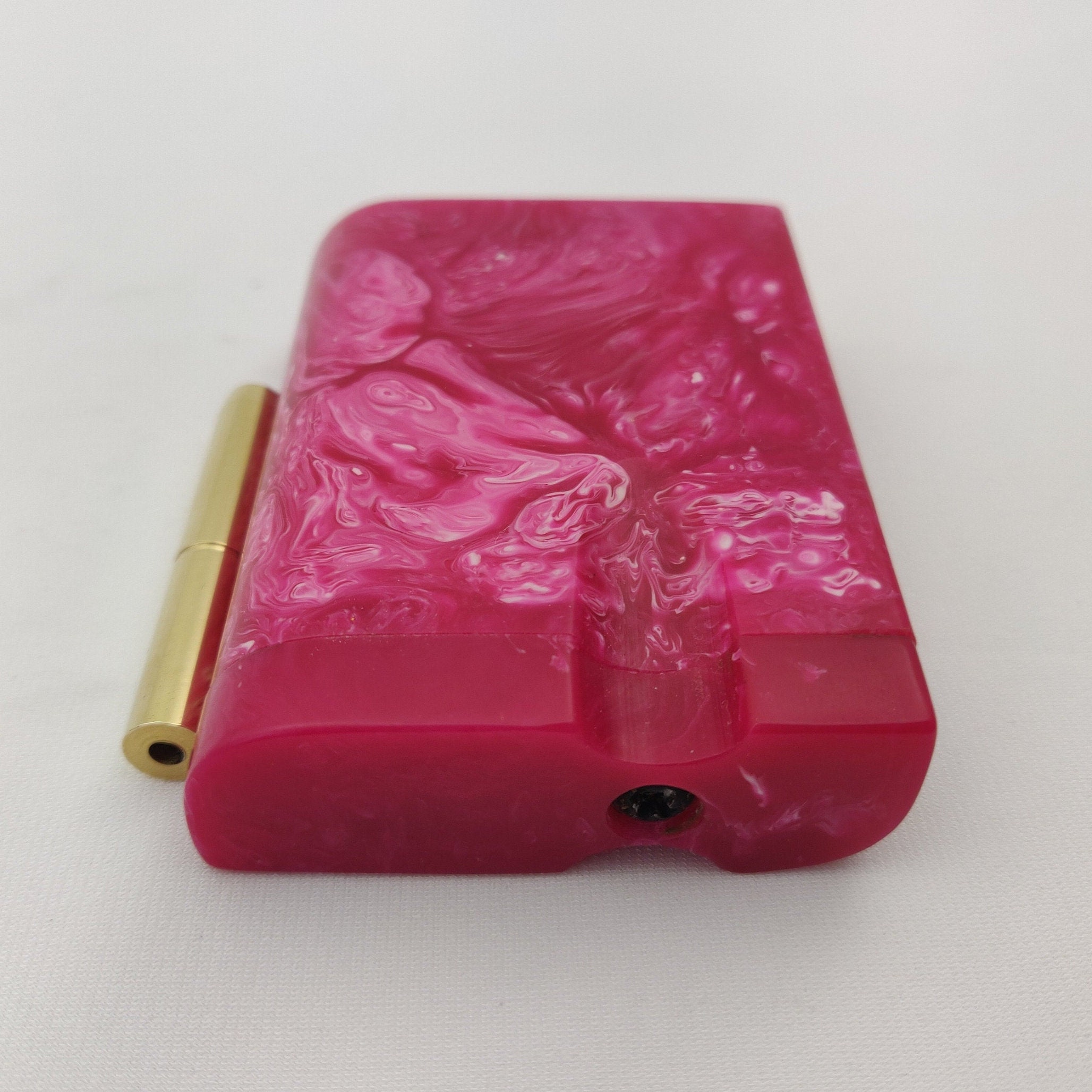 Acrylic Pink One Hitter Dugout Stash Box, Magnetic Lid, Brass Bat ...