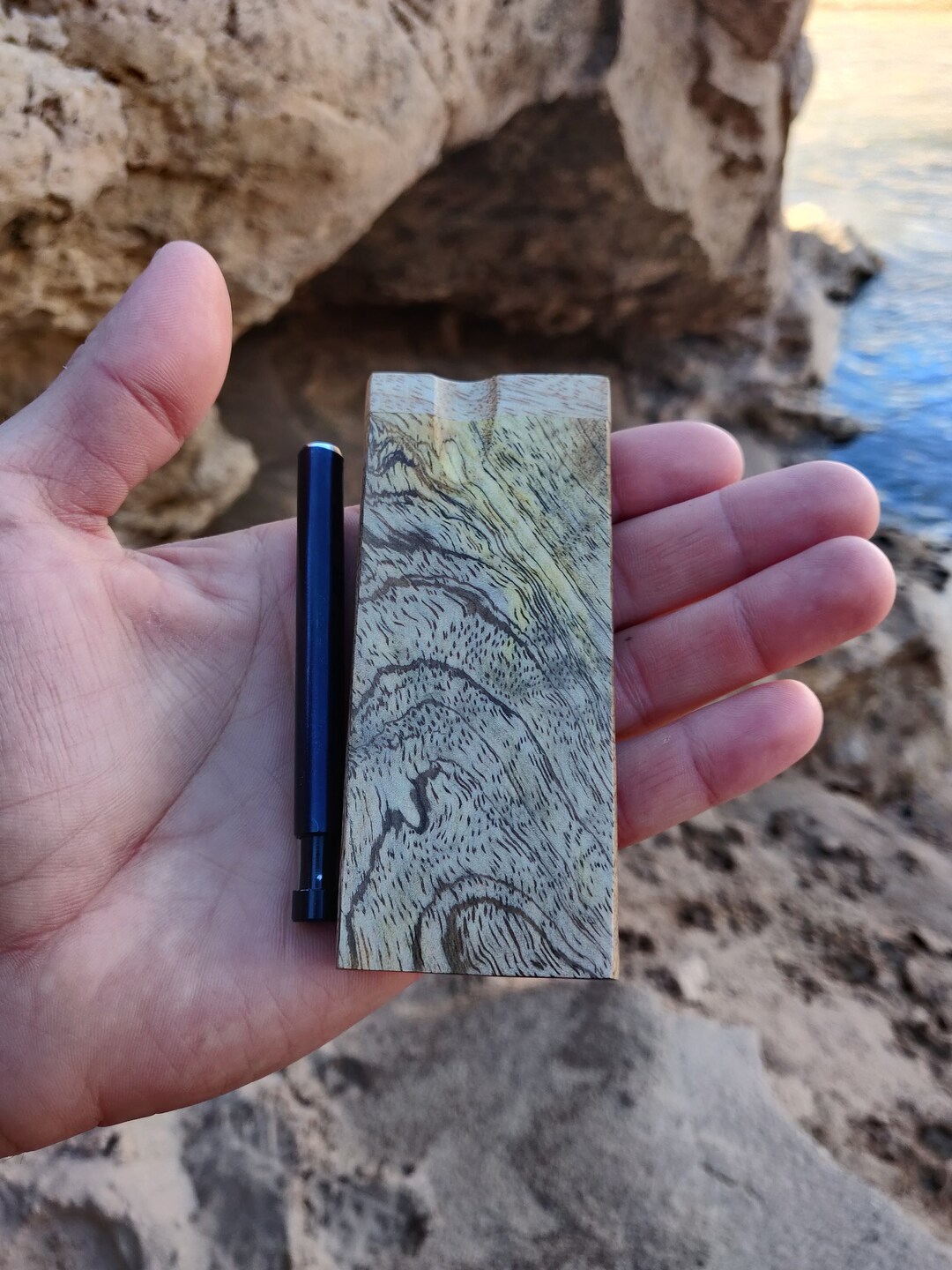 Mango Wood Dugout Stash Box (w/ Push to Clean One Hitter - Your Choice ...