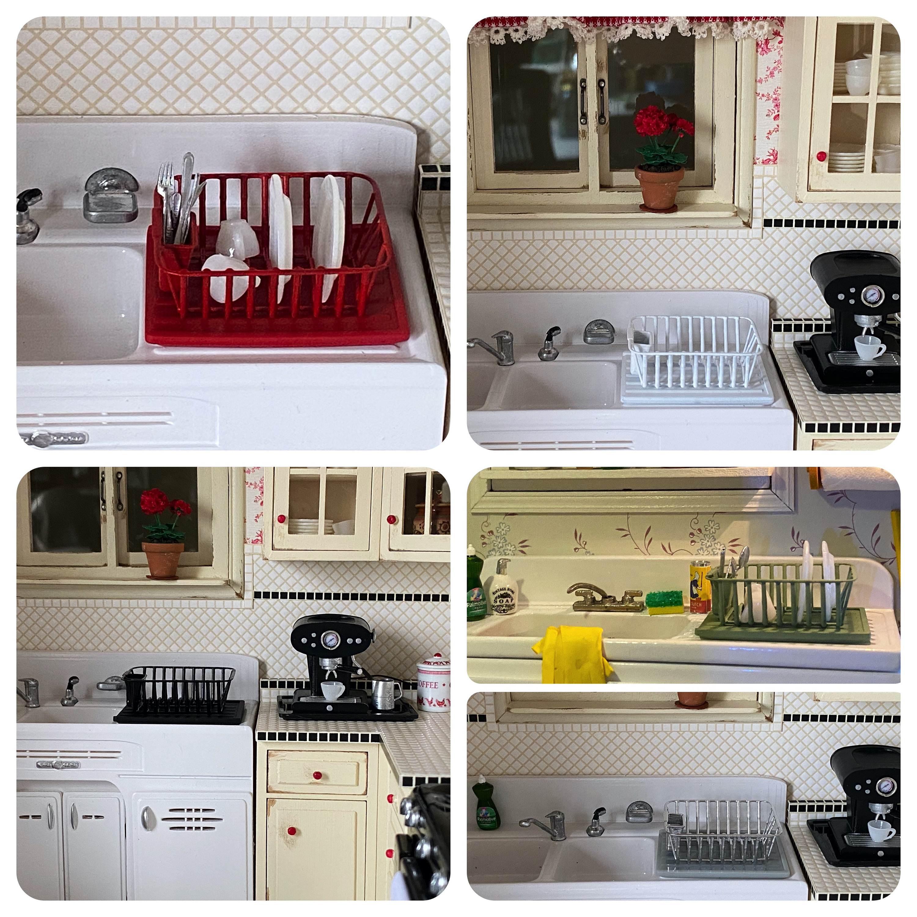 Dollhouse Miniature Vintage Dish Drainer Drying Rack With Mat | Etsy