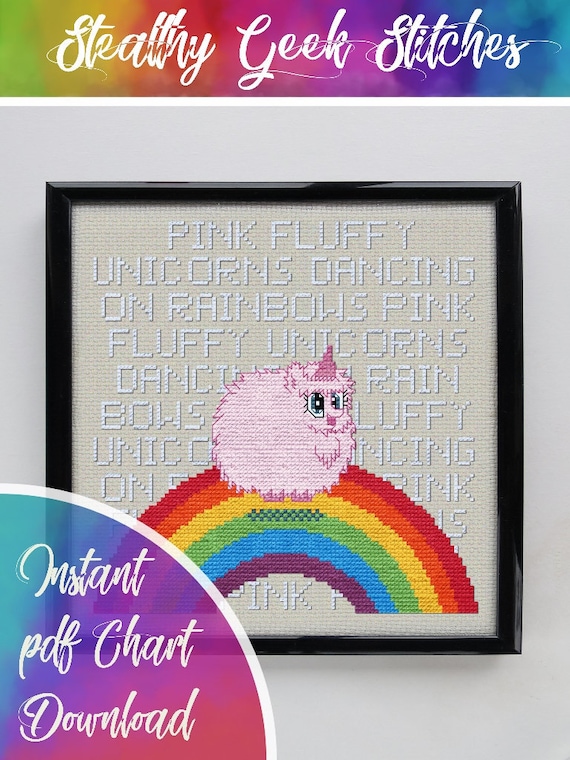 Pink Fluffy Unicorns Dancing On Rainbows Fluffle Puff