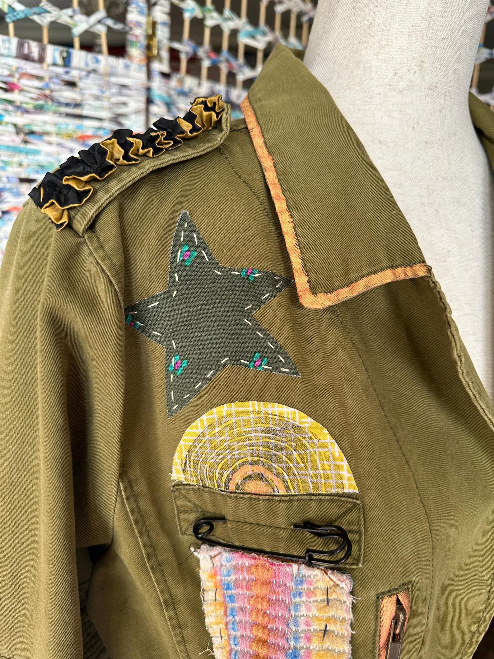 Repurposed Hand Embellished Army Style Jacket Size M Womens - Etsy