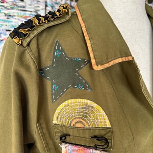 Repurposed Hand Embellished Army Style Jacket Size M Womens - Etsy